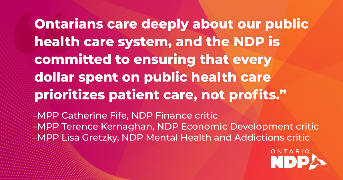 NDP: Supporting publicly funded health care must be major priority in ...